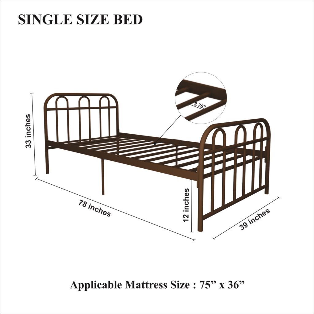 Buy Homdec Aquarius Single Metal Bed | Up to 50% Off